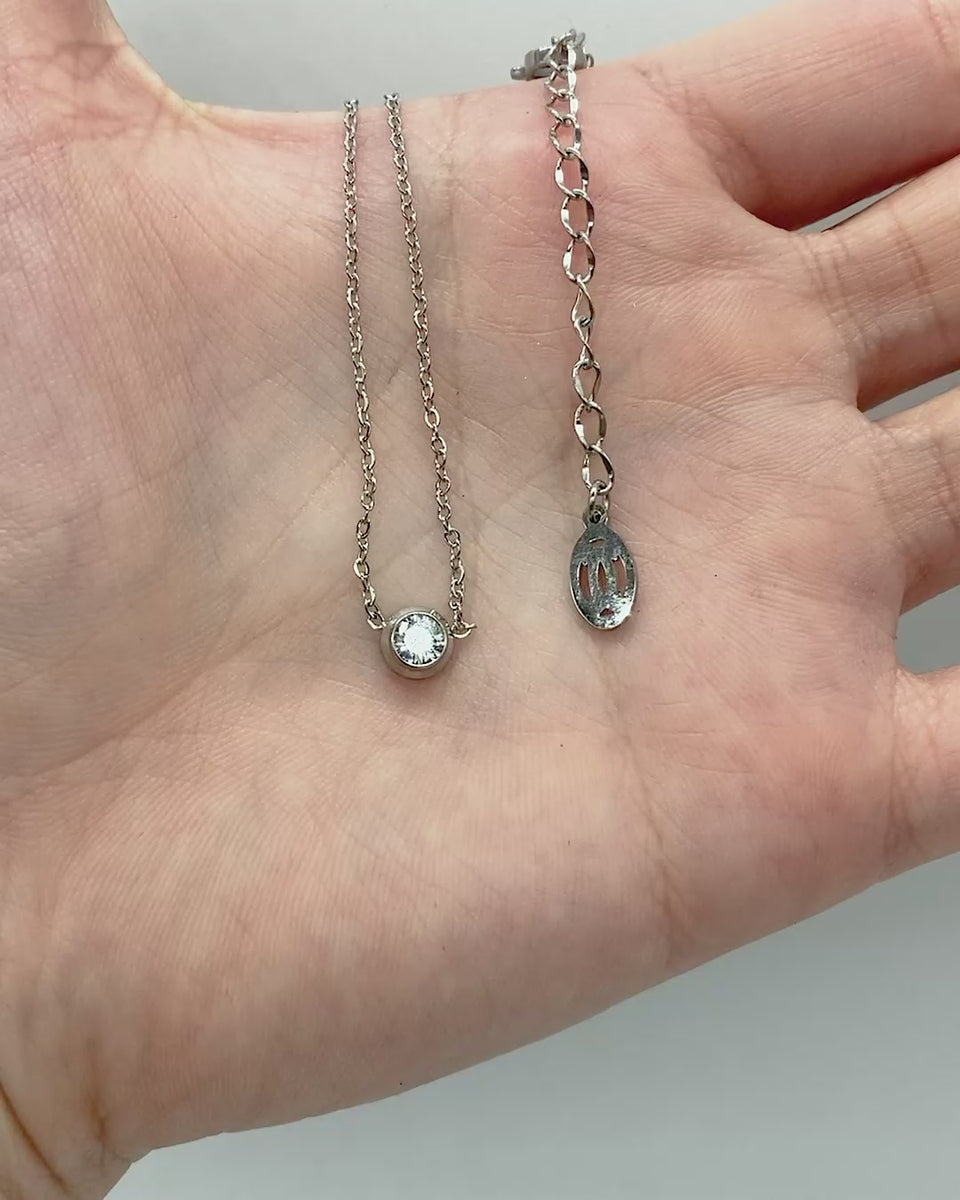 【18KGP】1粒ジルコニアシンプルネックレス – ChooMia（チュミア）