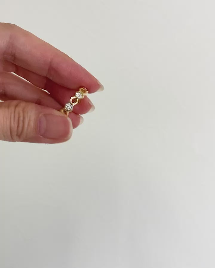 【7/5(金)20:00～再入荷】【S925/18K】ジルコンハニカムラインリング – ChooMia（チュミア）