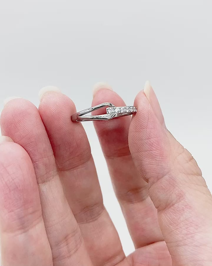 【18KGP】アシンメトリージルコニアラインリング – ChooMia（チュミア）