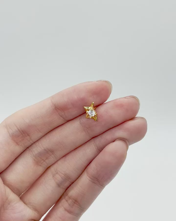 【S925/14KGP】スターモチーフ×ジルコニアスタッドミニピアス – ChooMia（チュミア）