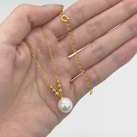 【S925/18KGP】パール×ボールビーズネックレス – ChooMia（チュミア）
