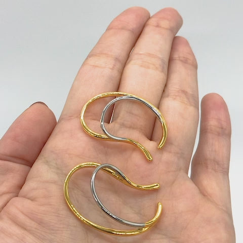 【10/31(金)20:00～再入荷】【14KGP】ニュアンスダブルラインバイカラーイヤーカフ – ChooMia（チュミア）